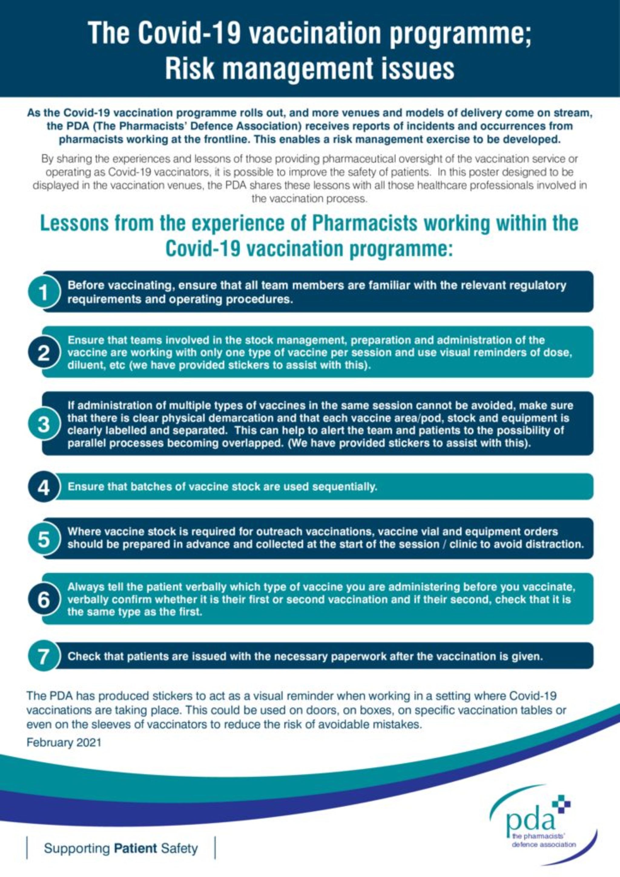 Vaccination Safety Resources | The Pharmacists' Defence Association